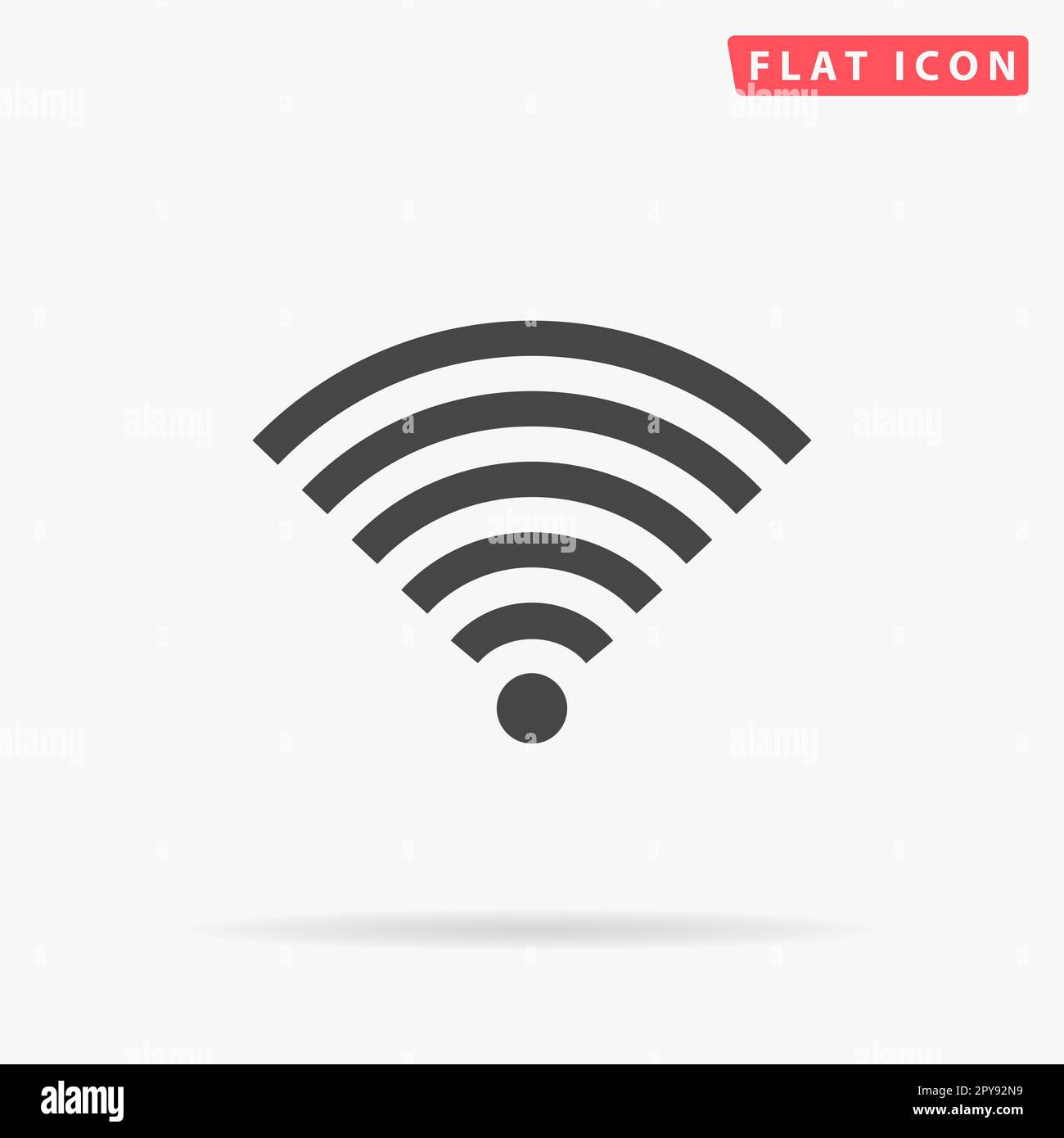 Wireless Network. Simple flat black symbol with shadow on white ...