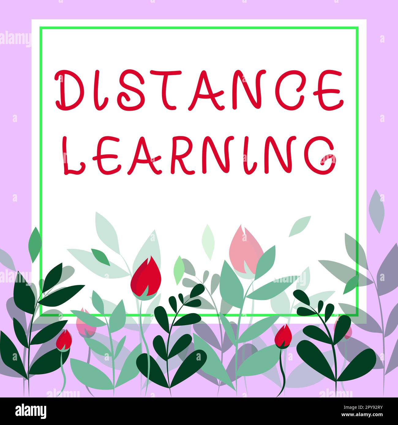 Handwriting text Distance Learning. Concept meaning educational ...