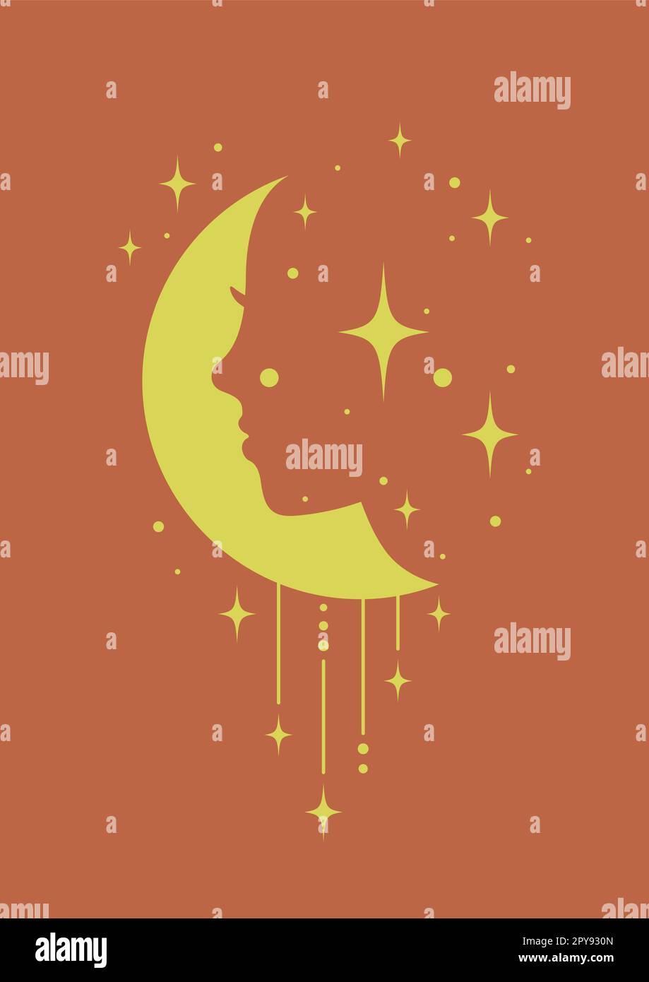Full moon portrait Stock Vector Images - Alamy