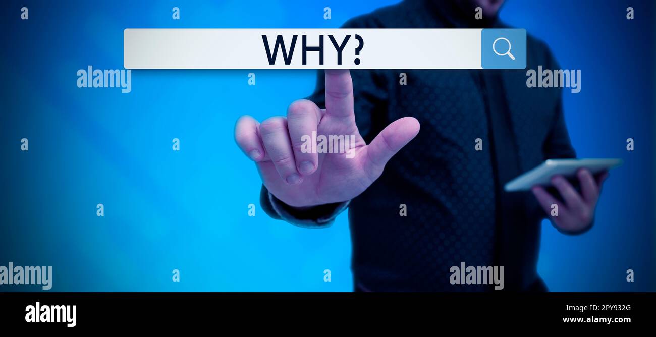 Text caption presenting Why. Word Written on Asking for what reason and ...