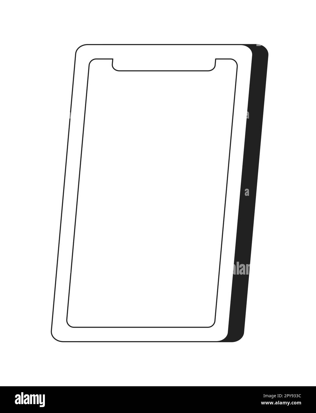 Smartphone tilted with empty screen monochrome flat vector object Stock ...