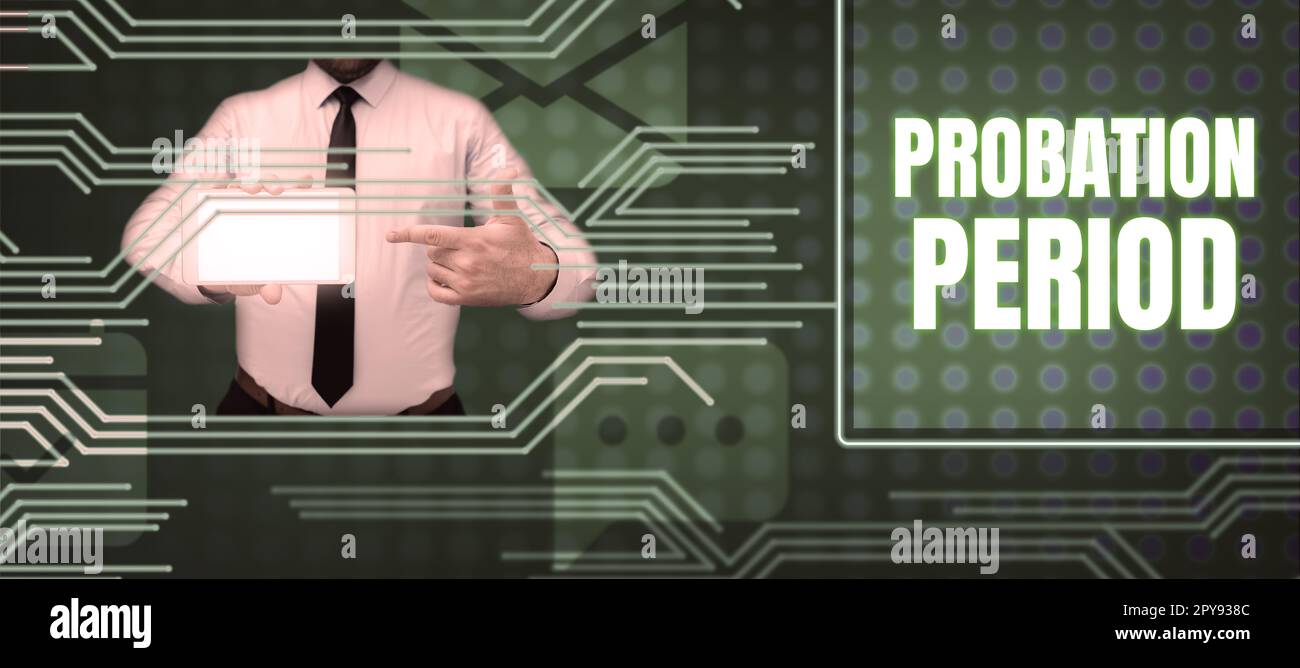 Conceptual display Probation Period. Internet Concept focused and ...