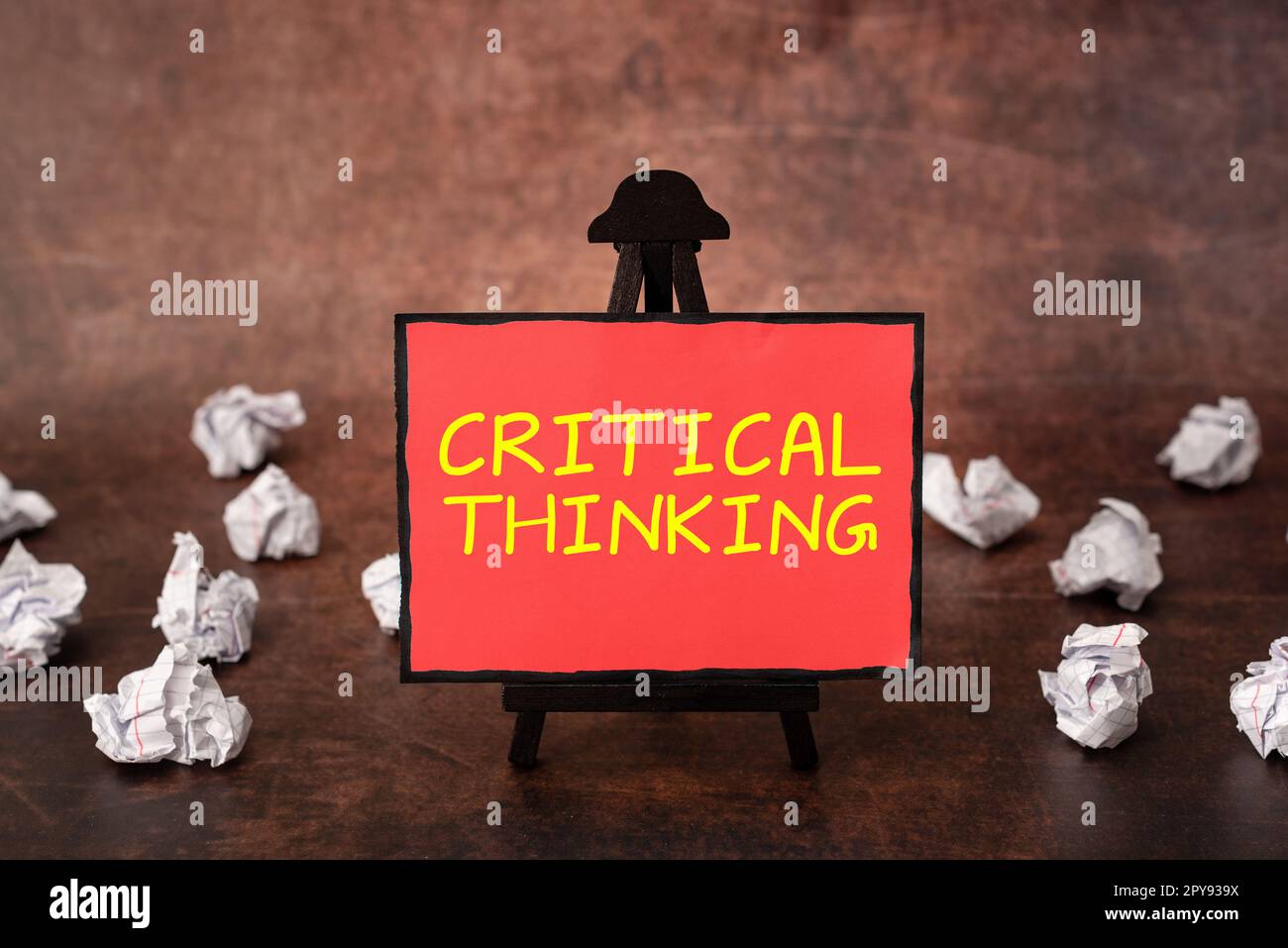 Text caption presenting Critical Thinking. Word Written on sequence of ...