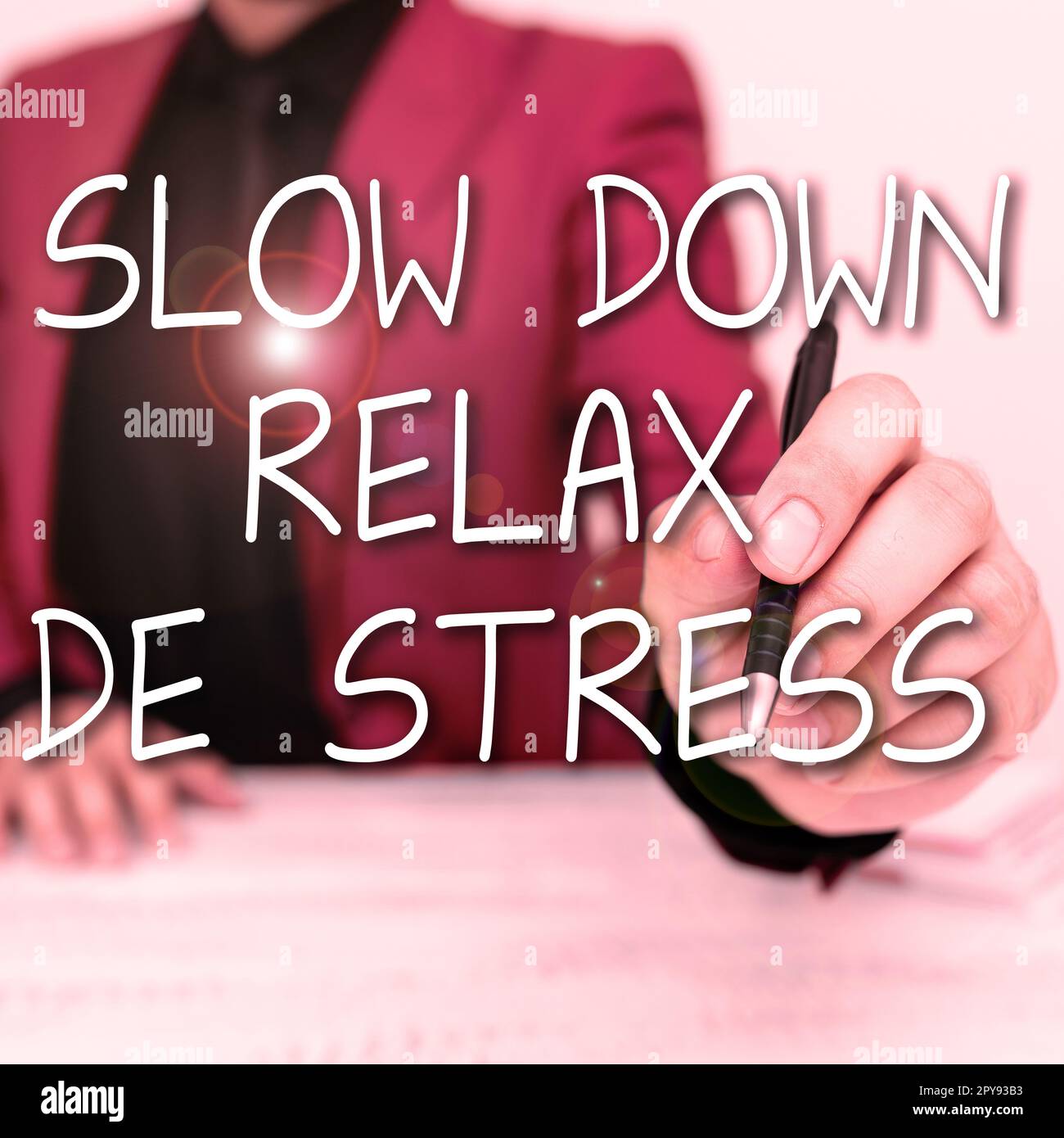 Text caption presenting Slow Down Relax De Stress. Business concept ...