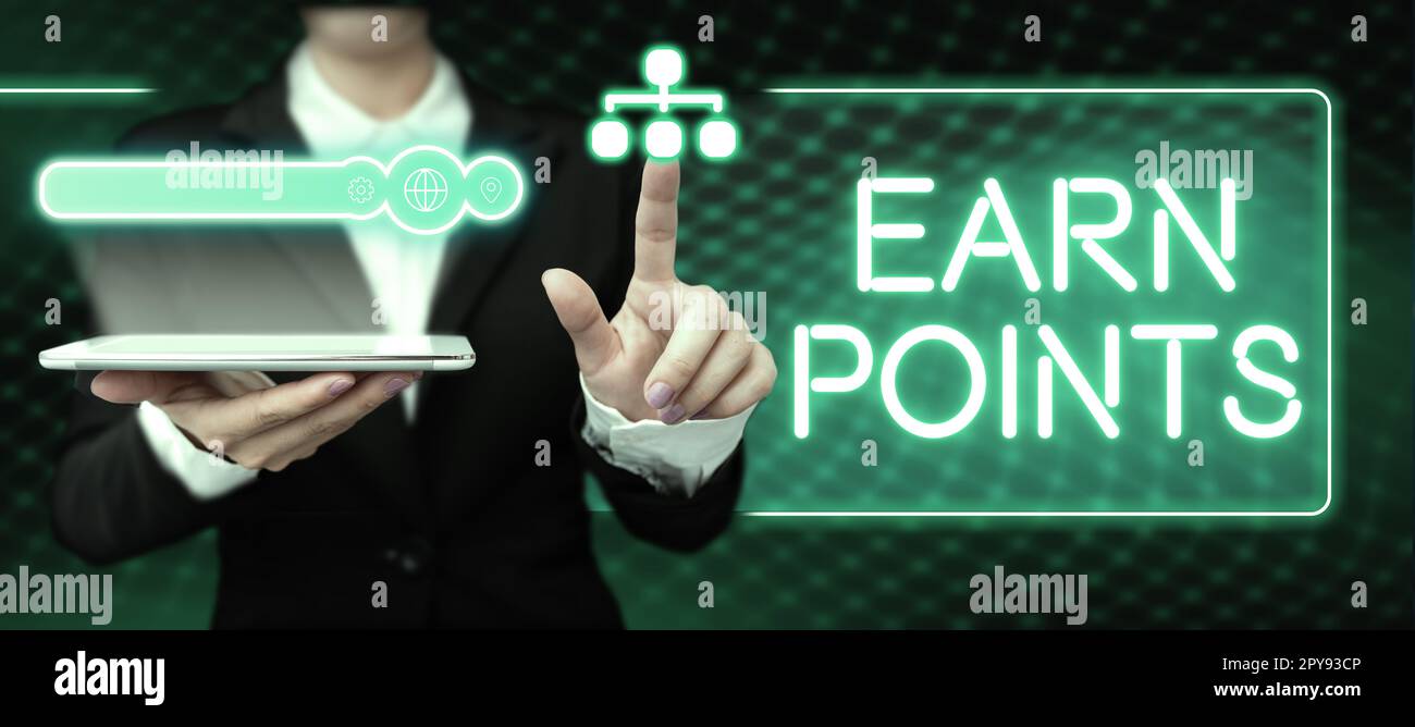 Sign displaying Earn Points. Business approach to get praise or ...