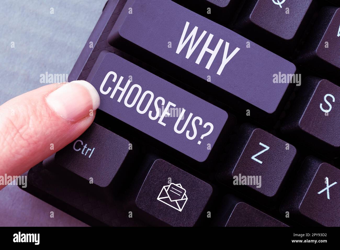 Inspiration showing sign Why Choose Us. Business showcase Reasons for ...