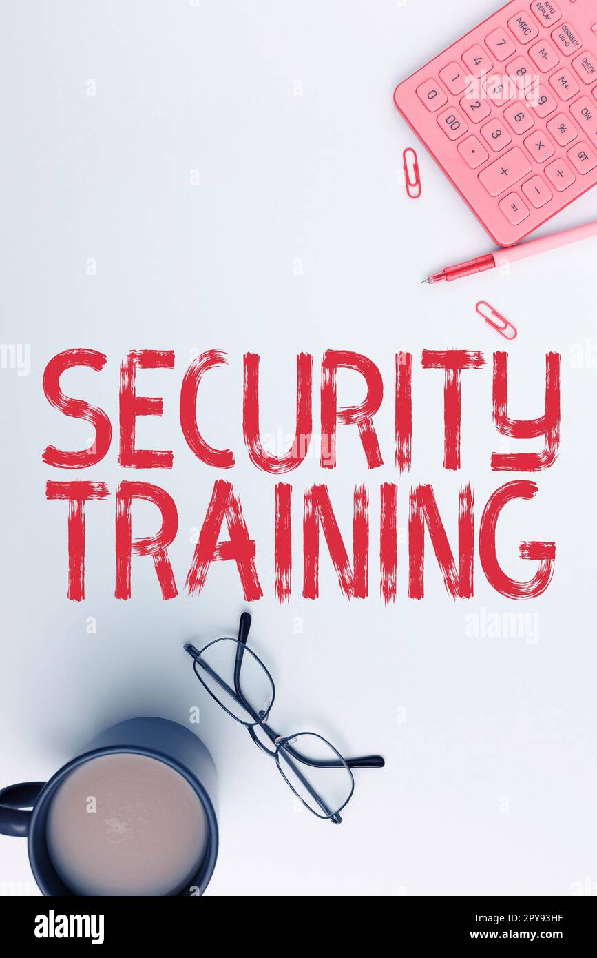 Sign displaying Security Training. Business showcase providing security ...