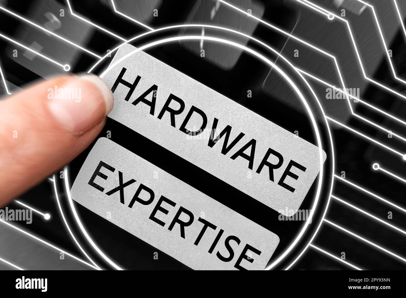 Sign displaying Hardware Expertise. Concept meaning machines and other ...