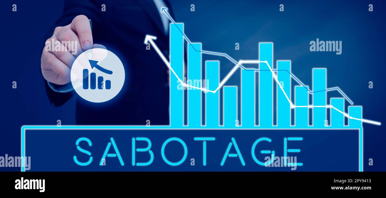 Writing displaying text Sabotage. Business concept destruction of an ... Writing displaying text Sabotage. Business concept destruction of an ...