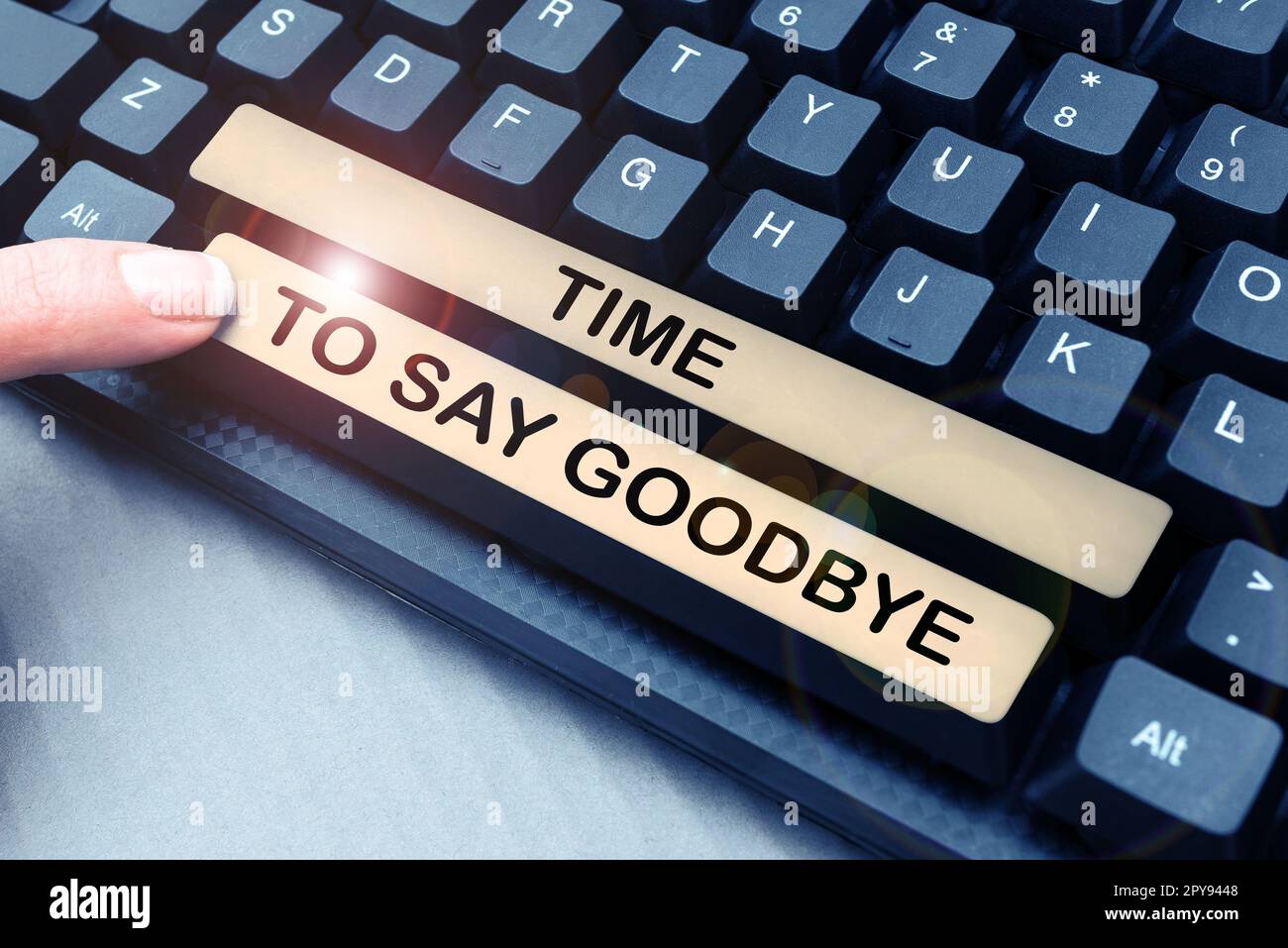 Hand writing sign Time To Say Goodbye. Business overview Bidding ...