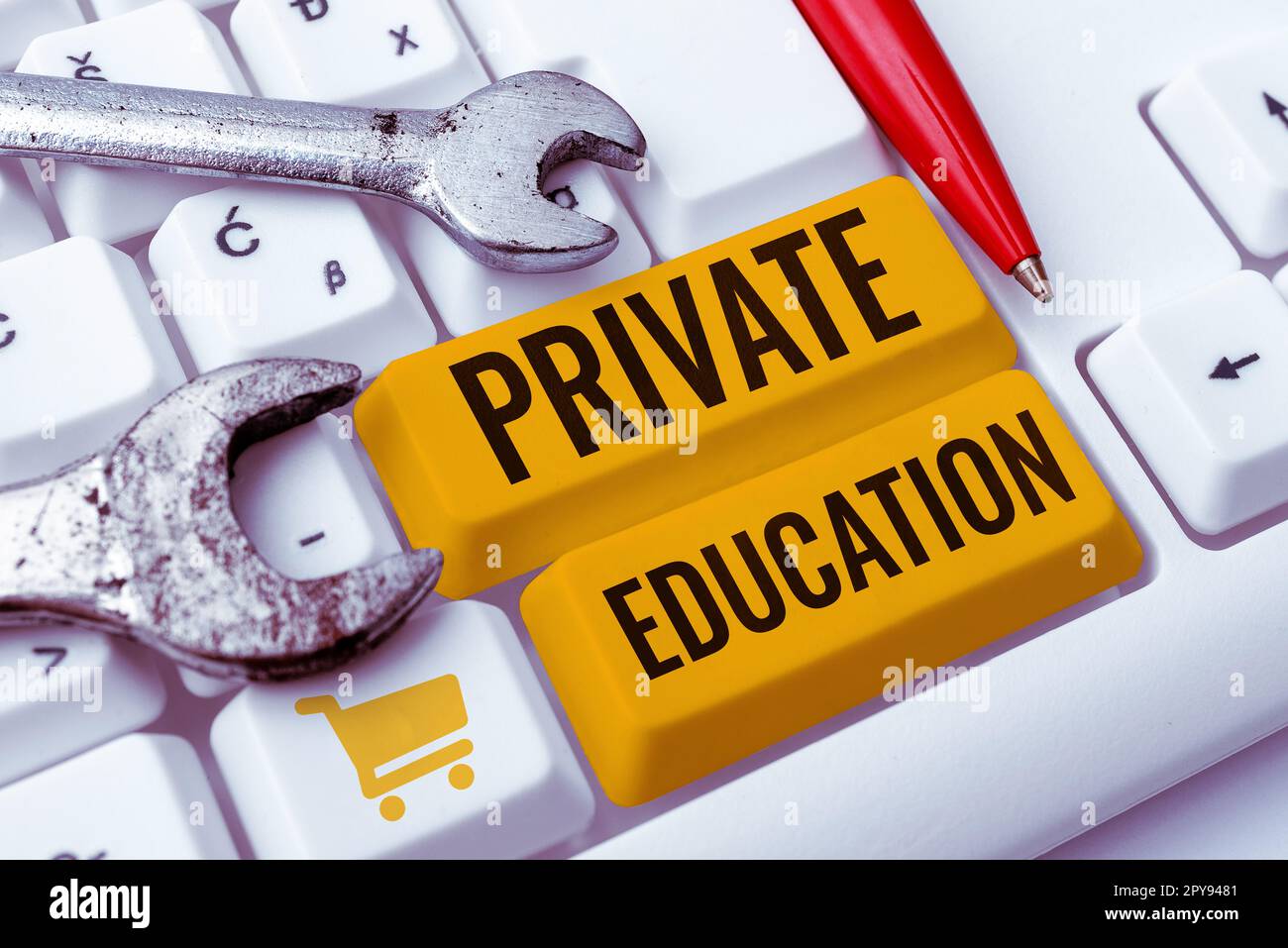 Sign displaying Private Education. Business overview Belonging for use ...