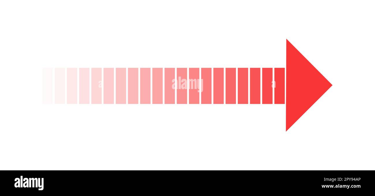 Long red arrow with gradient color showing direction Stock Photo - Alamy