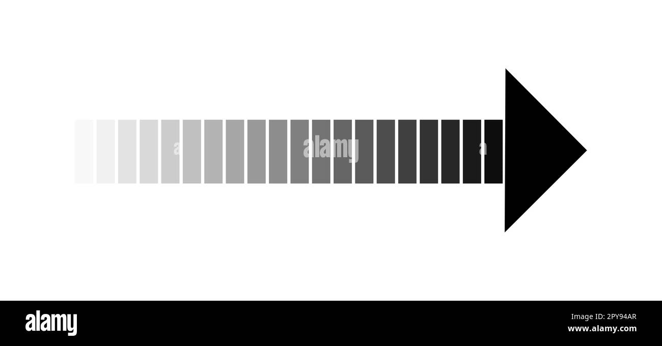 Long black arrow with gradient color showing direction Stock Photo - Alamy