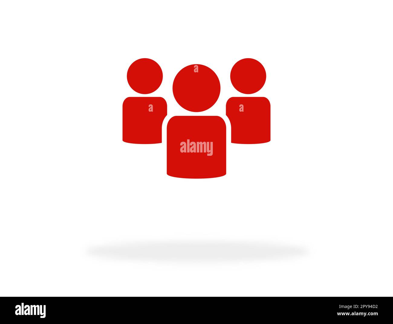 Group of three people with red color - Community or Company icon Stock ...