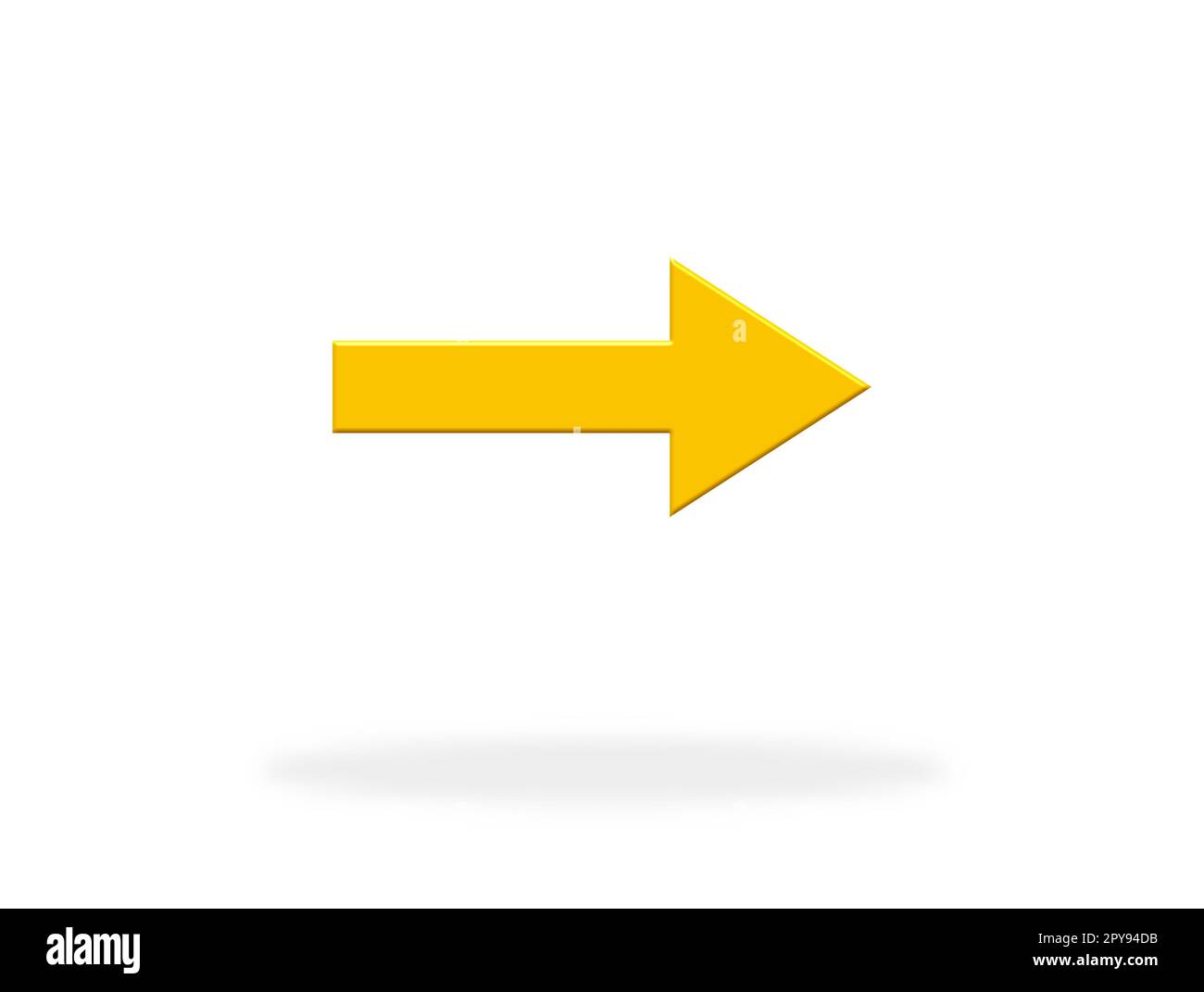 Yellow arrow icon showing right Stock Photo - Alamy