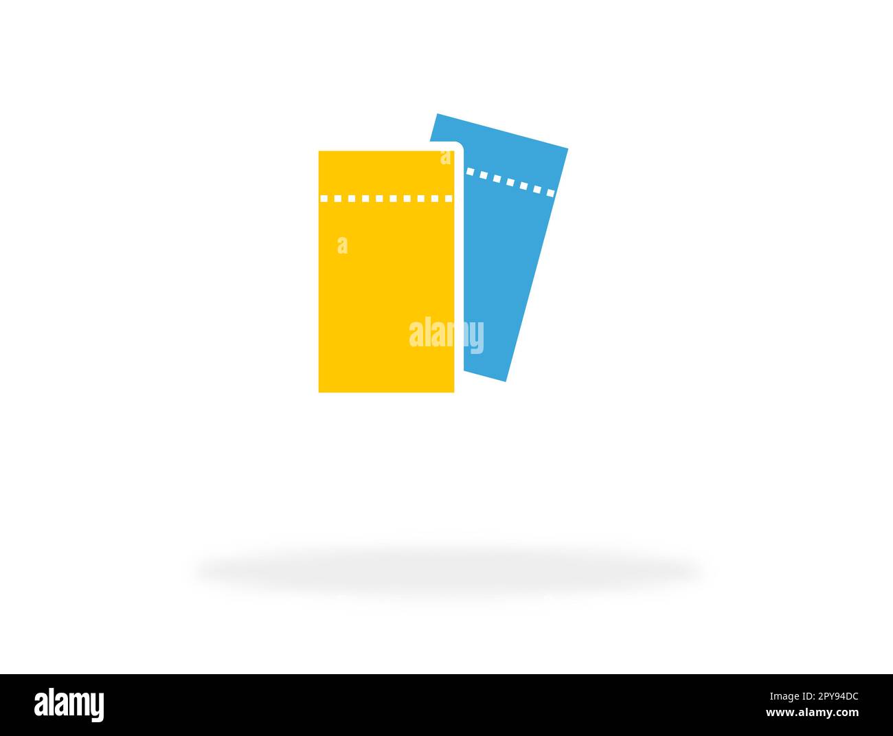 Two tickets with yellow and blue color Stock Photo - Alamy