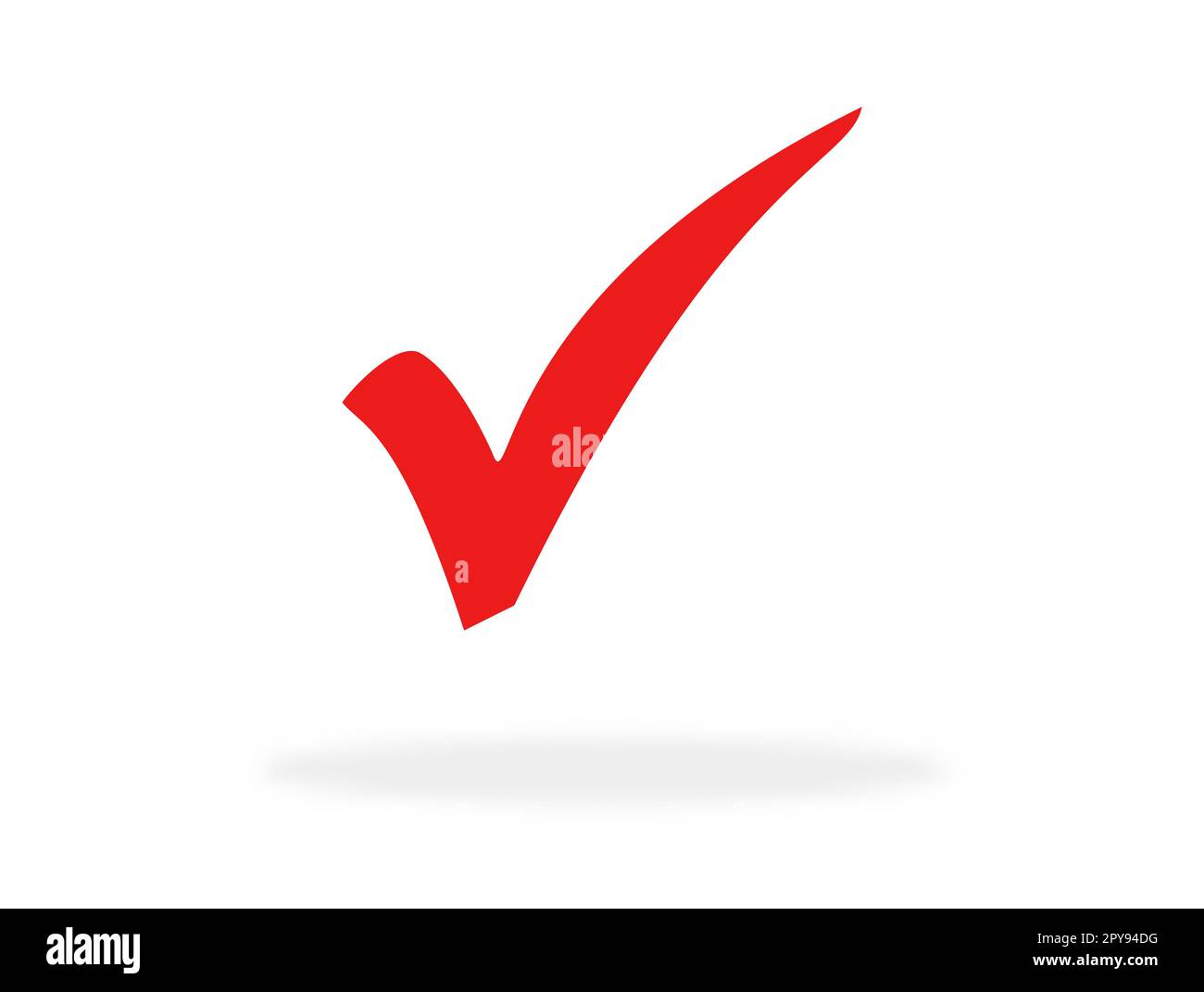 Red tick icon for check, vote or solution Stock Photo - Alamy