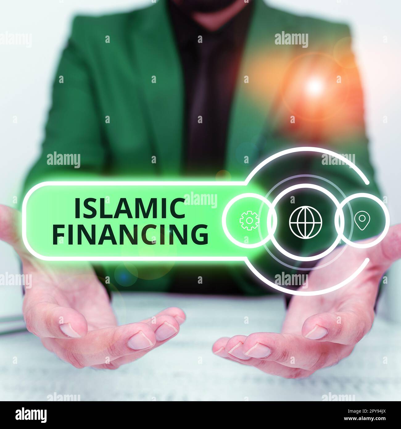 Writing displaying text Islamic Financing. Concept meaning Banking ...