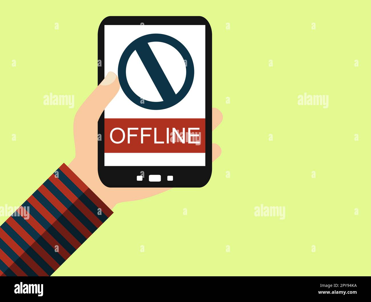 Flat Design Banner: Offline, no Internet connection Stock Photo - Alamy