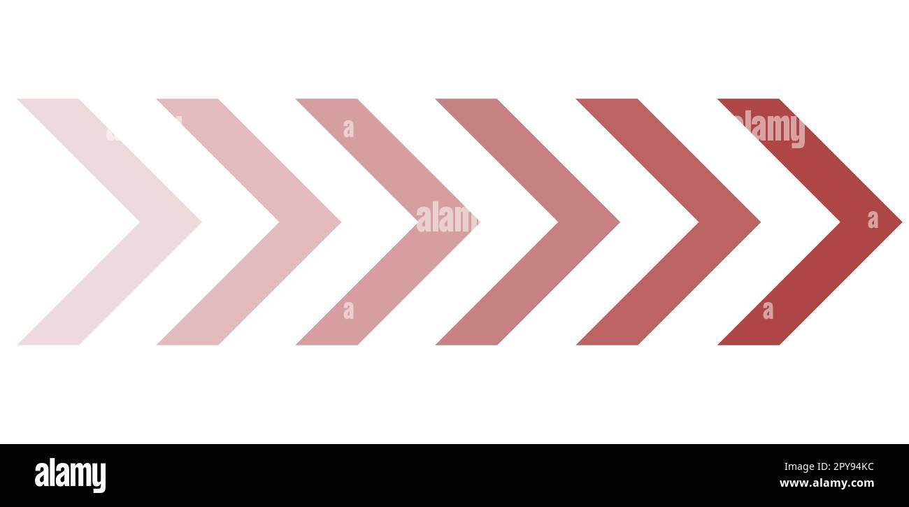 Arrow Banner with gradient red arrows showing direction Stock Photo - Alamy