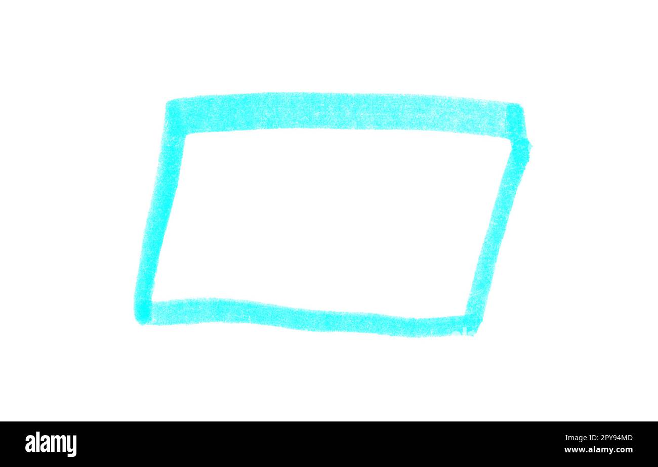 Hand drawn rectangle with blue color Stock Photo - Alamy