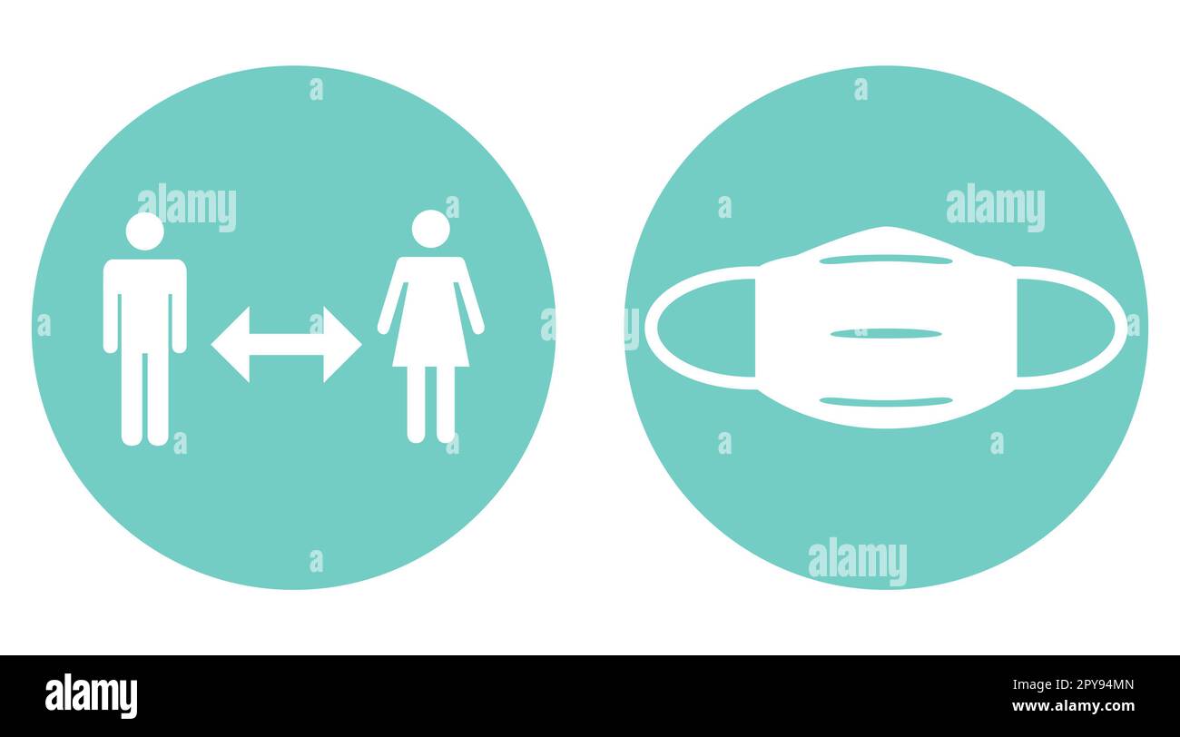 Keep distance sign instruction Cut Out Stock Images & Pictures - Alamy