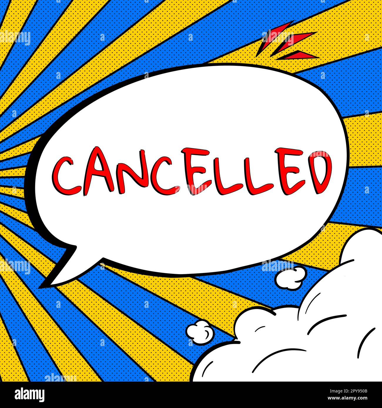 Hand writing sign Cancelled. Business idea decide or announce that ...