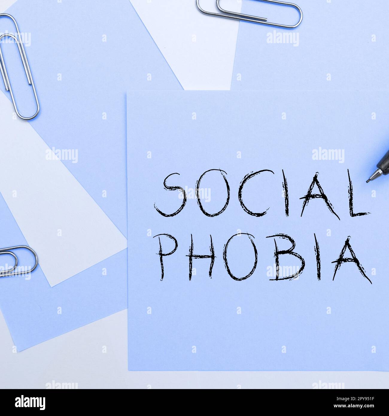 Conceptual display Social Phobia. Business overview overwhelming fear ...