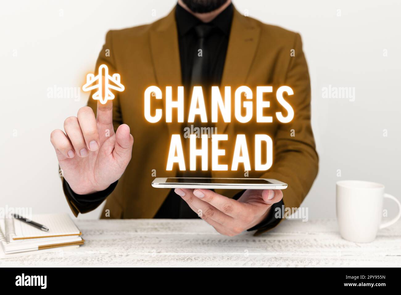 Inspiration showing sign Changes Ahead, Concept meaning to replace with ...