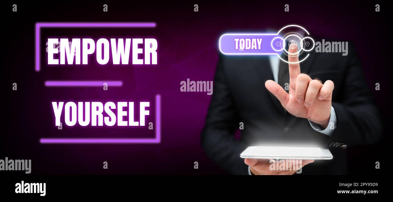 Conceptual display Empower Yourself. Word for taking control of life ...