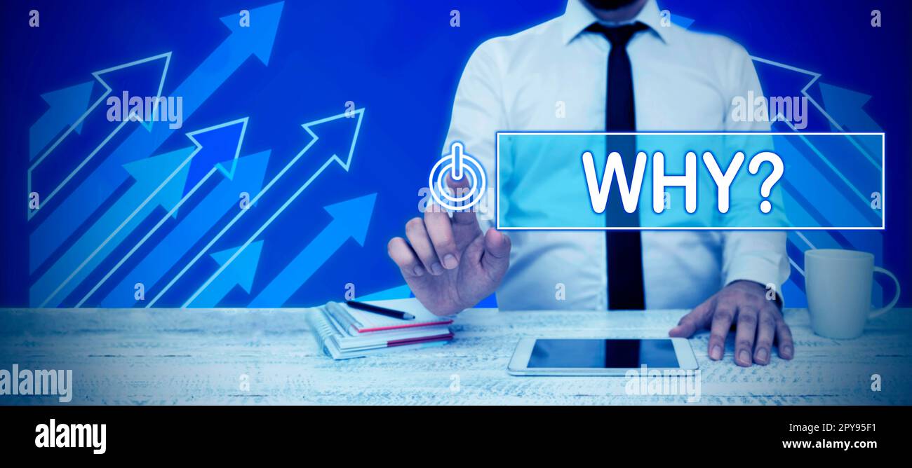 Inspiration showing sign Why. Concept meaning Asking for what reason ...