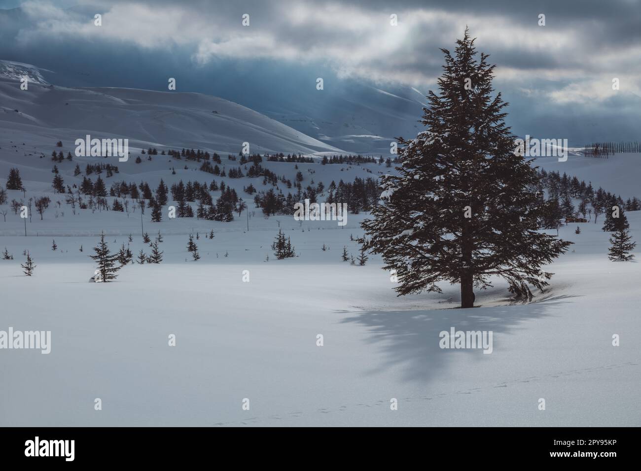 Beautiful landscape view snow hi-res stock photography and images - Alamy