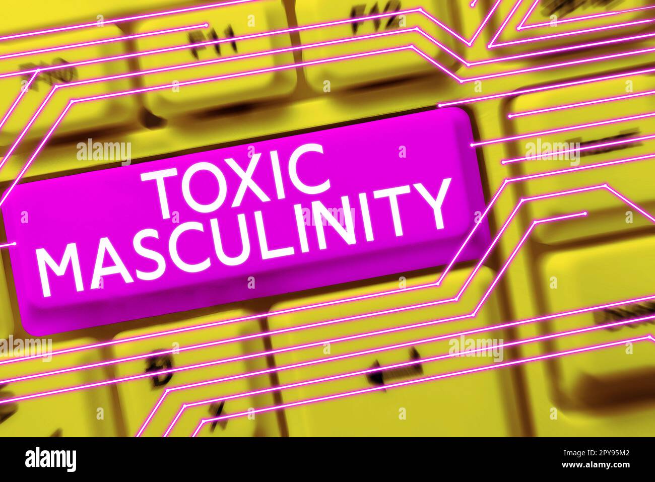 Text sign showing Toxic Masculinity. Concept meaning describes narrow ...