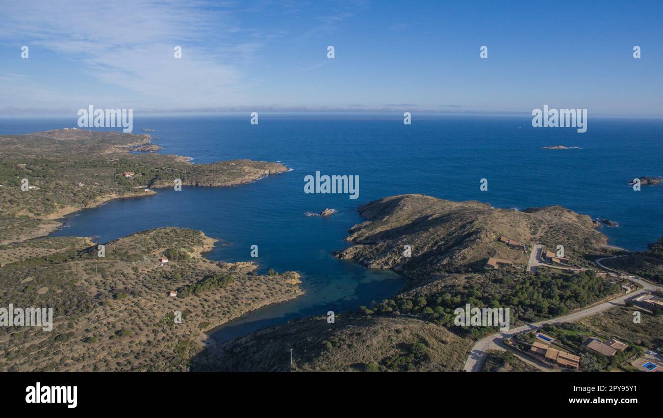 aerial view of the olive groves of cape de creus Stock Photo - Alamy