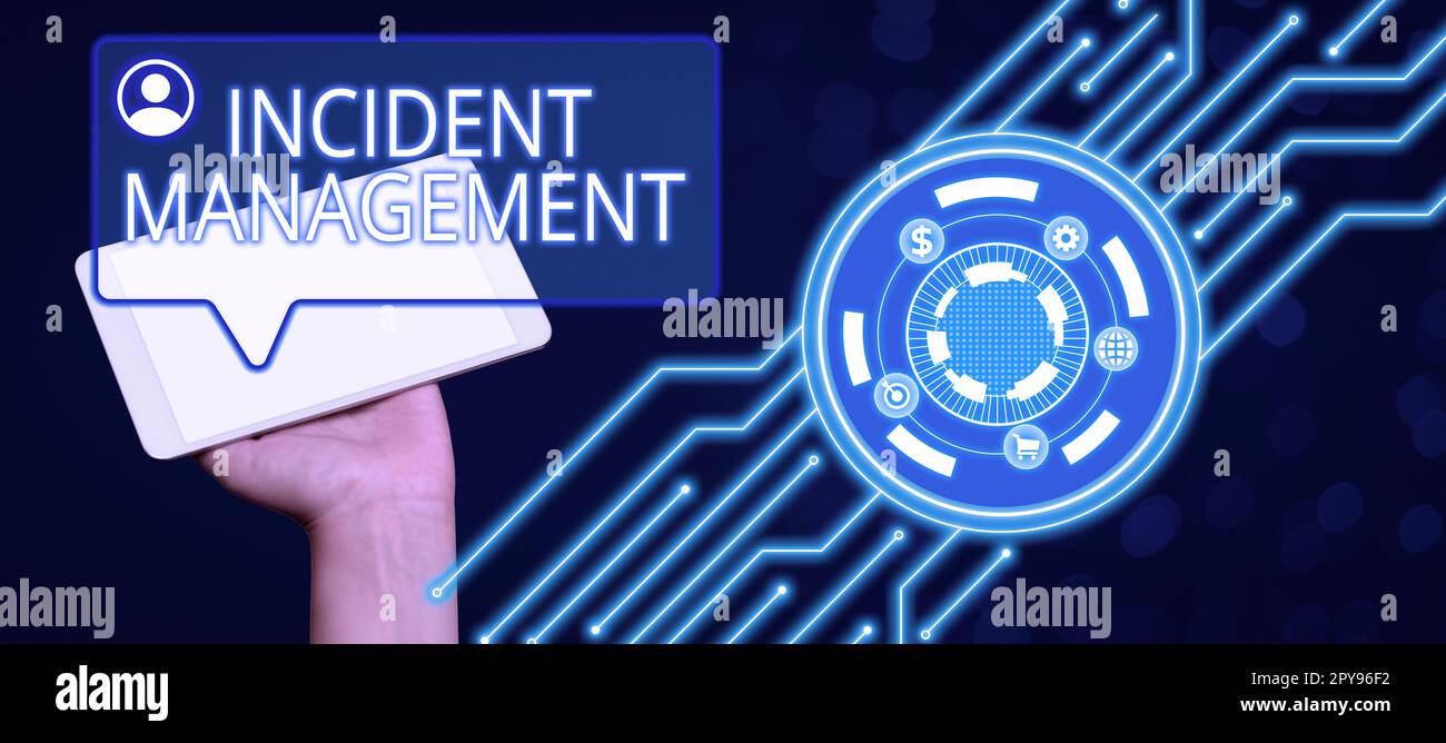 Text caption presenting Incident Management. Word Written on Process to ...