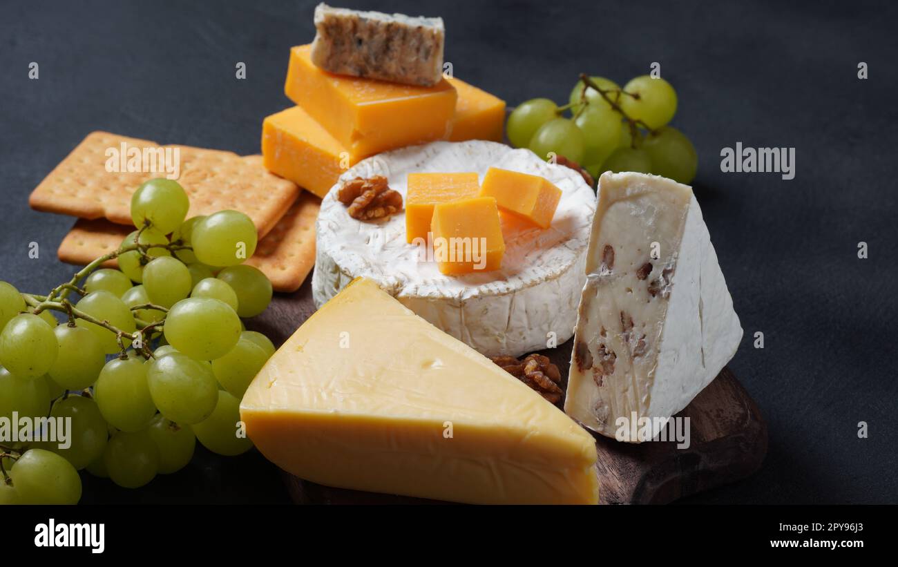 Various types of cheese, hard-cheese, soft-cheese, emmental Stock Photo ...
