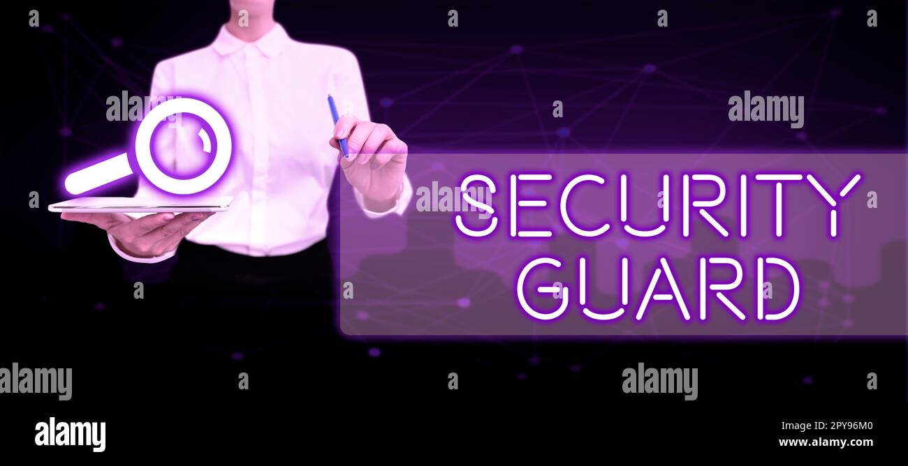 Conceptual caption Security Guard. Business idea tools used to manage ...
