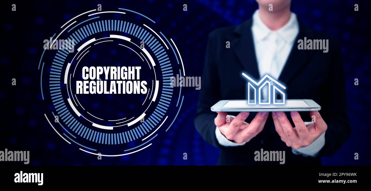 Writing displaying text Copyright Regulations. Business idea body of ...