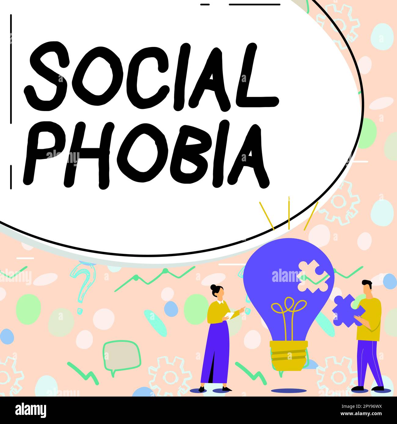 Hand writing sign Social Phobia. Business approach overwhelming fear of ...
