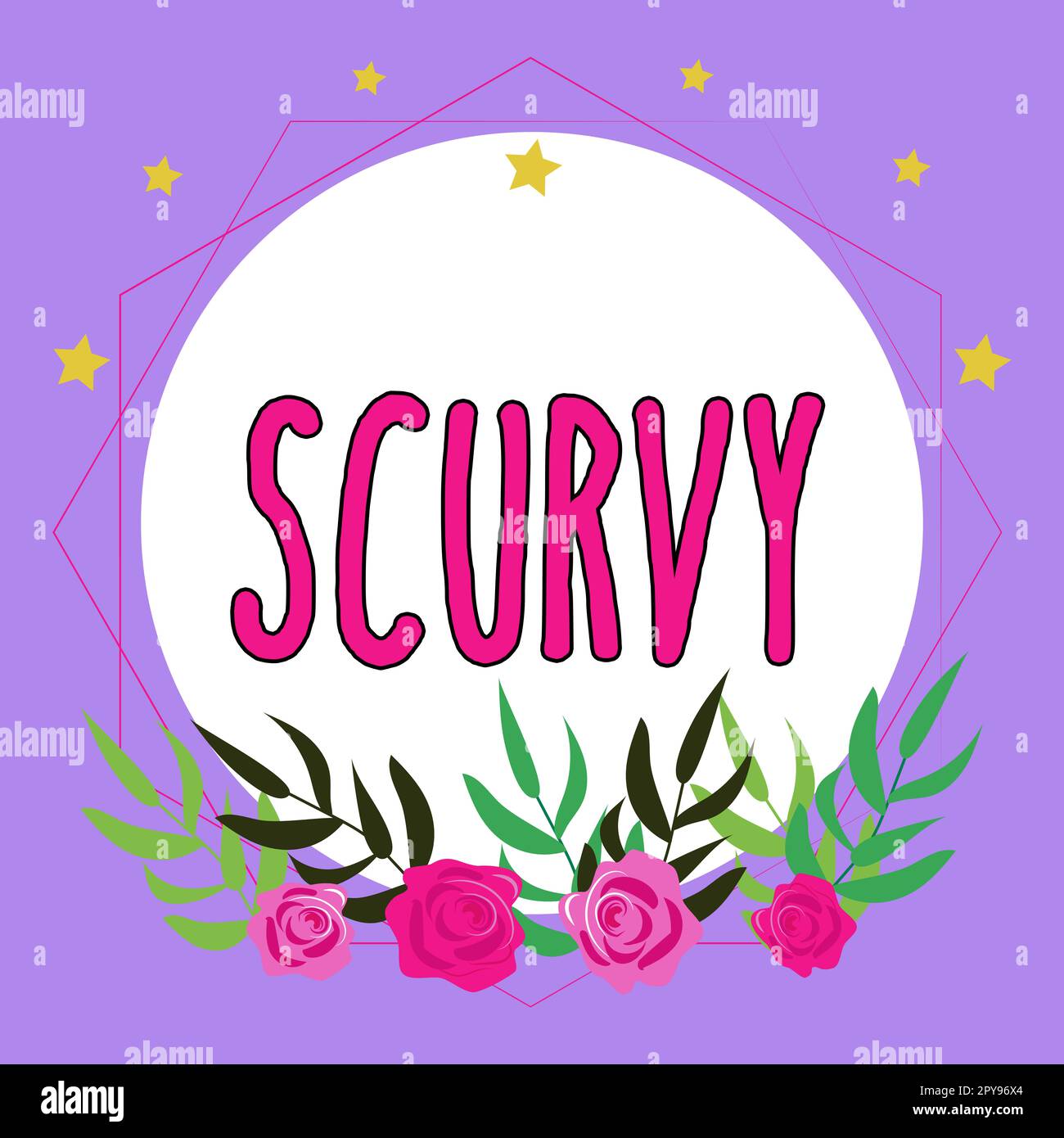 Handwriting text Scurvy. Word for disease caused by a lack of vitamin C ...