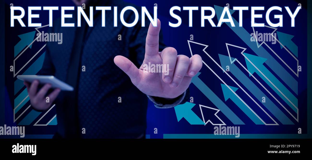 Text showing inspiration Retention Strategy. Business concept ...
