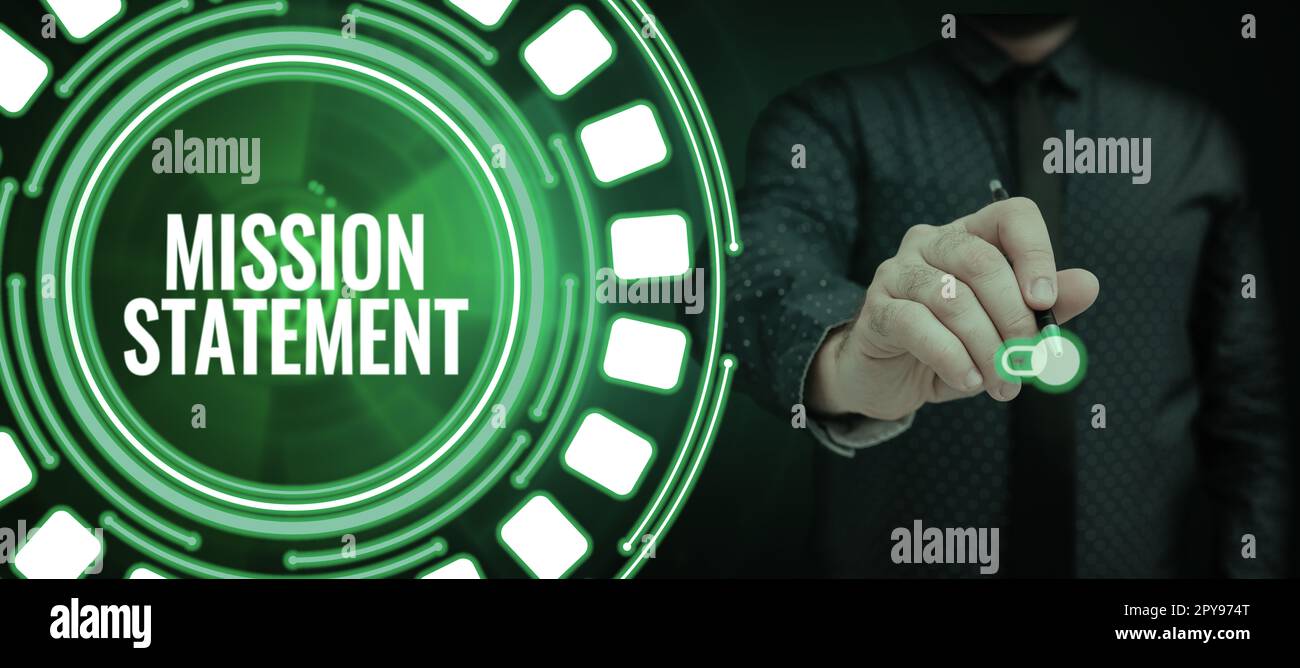 Conceptual display Mission Statement. Business idea Formal summary of ...