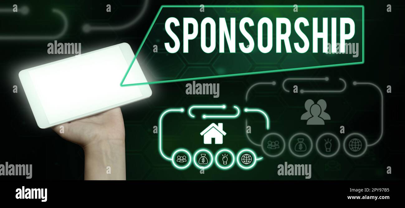 Conceptual display Sponsorship. Word Written on Position of being a ...
