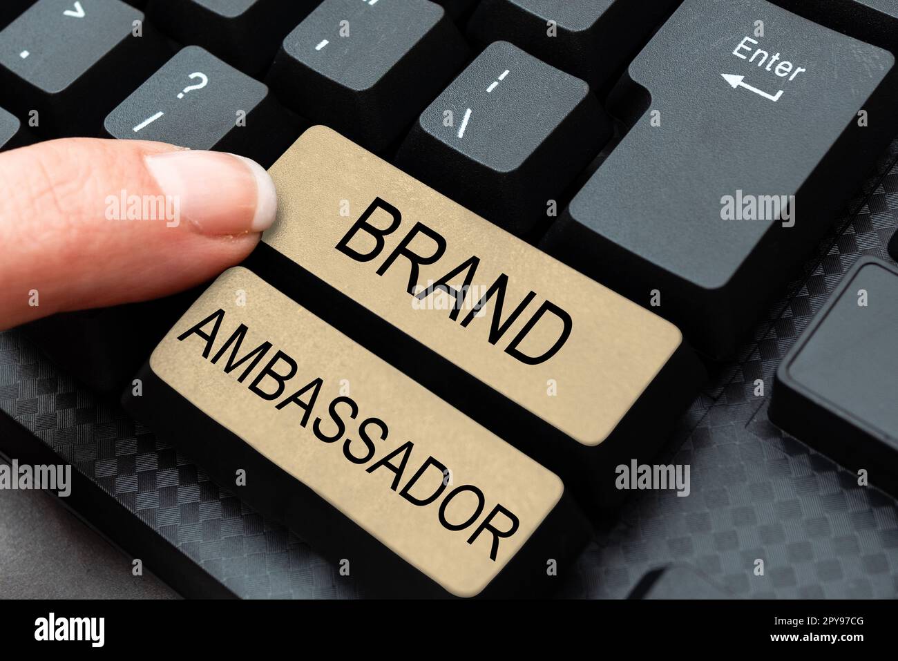 Handwriting text Brand Ambassador. Business concept agent accredited as ...