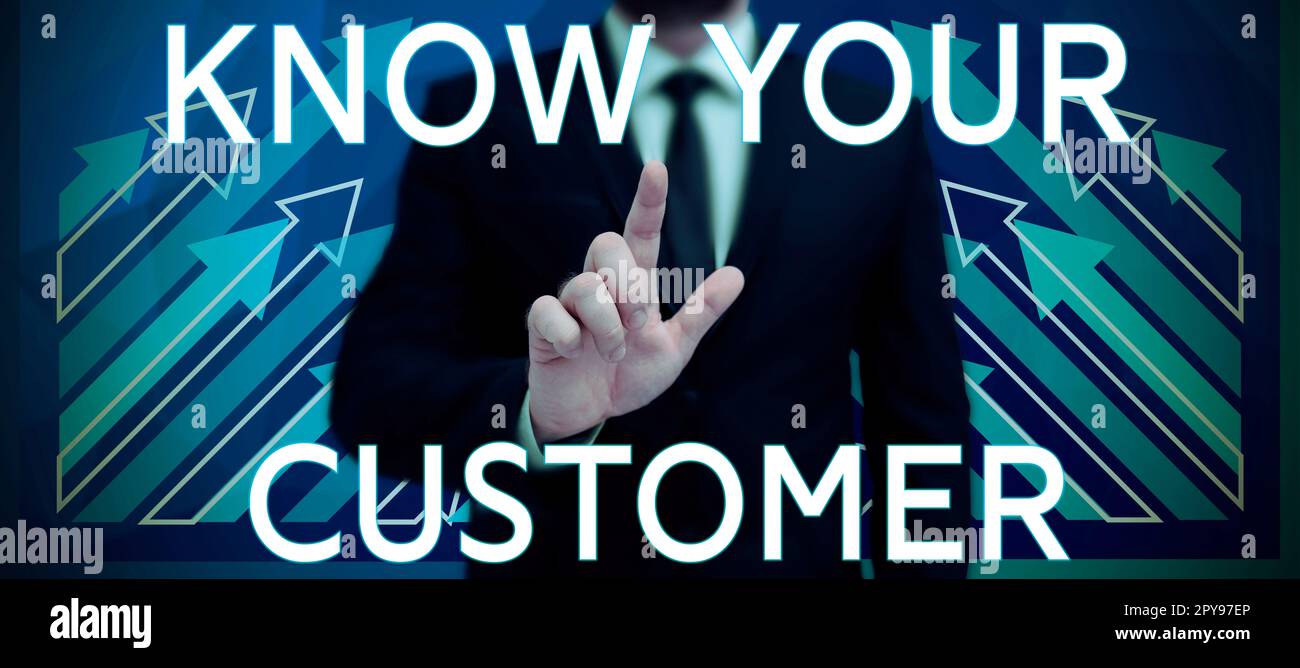 Text sign showing Know Your Customer. Concept meaning Marketing ...