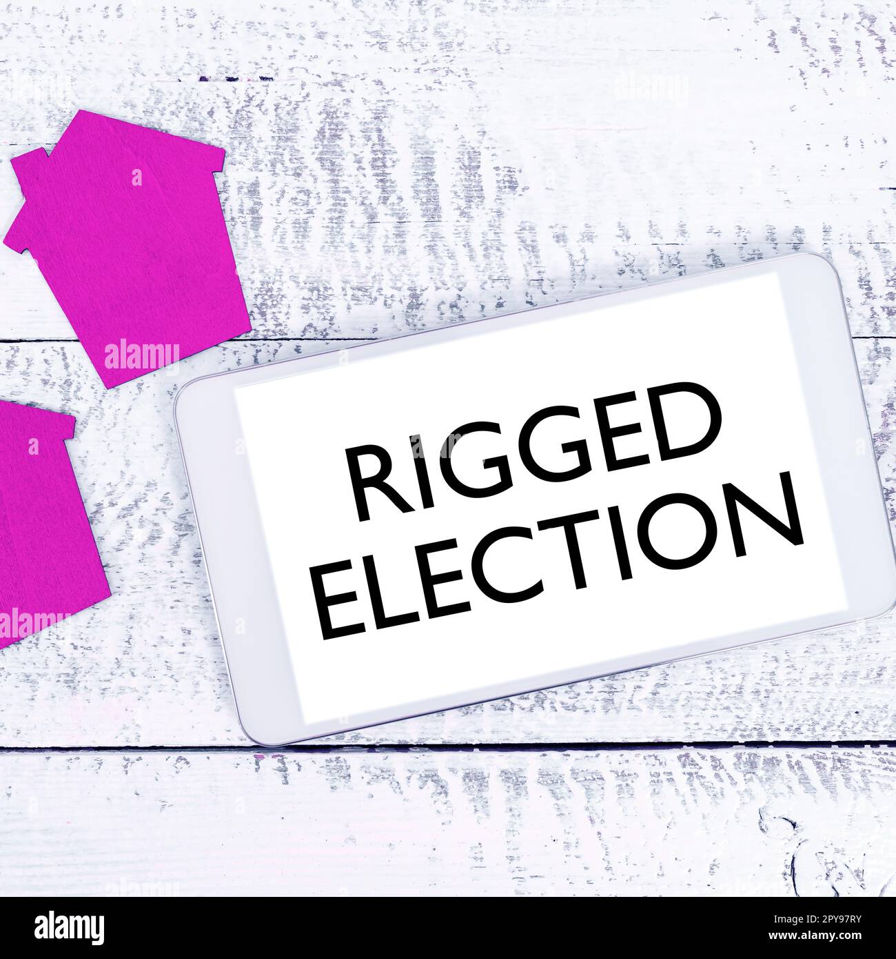 Text showing inspiration Rigged Election. Concept meaning Manage ...