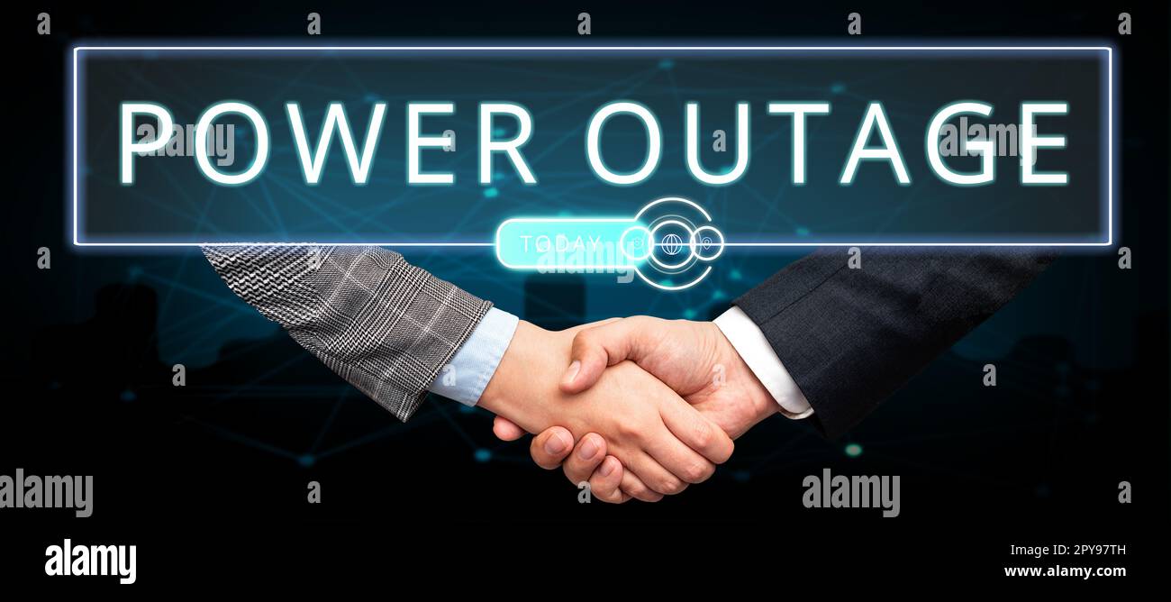 Text showing inspiration Power Outage. Concept meaning The ability to ...