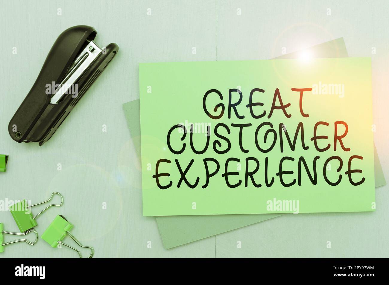 Hand writing sign Great Customer Experience. Word for responding to ...
