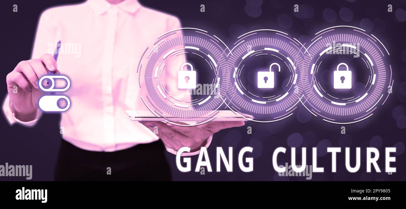 Hand writing sign Gang Culture. Conceptual photo particular ...