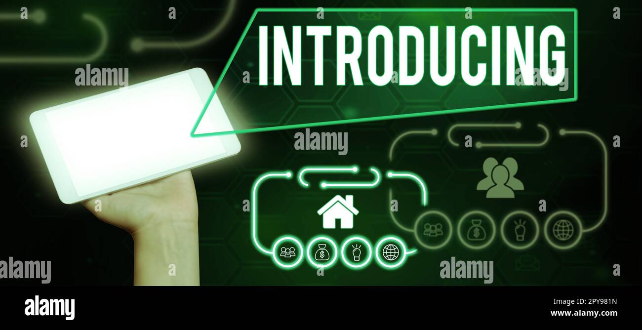 Text showing inspiration Introducing. Business concept Presenting a ...